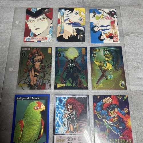 Mixed Comic & Anime Trading Card Lot (9) – Wizard Spawn, Angela, Sailor ...