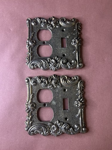 1973 Solid Brass Combo Switch / Outlet Plate, American Tack & Hardware ...