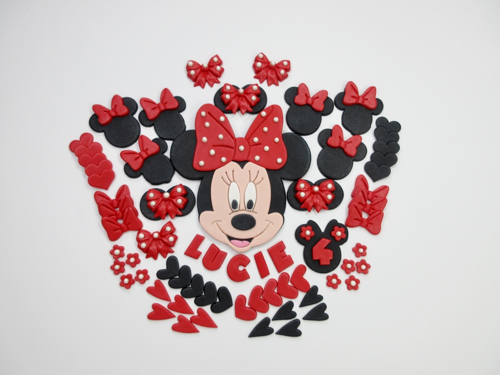 Red Minnie Mouse Cake Topper. Edible Minnie Birthday Cake Topper ...