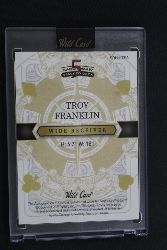 2024 Wild Card 5 Card Draw - TROY FRANKLIN - Encased RC Auto 1/1 (D6694 ...