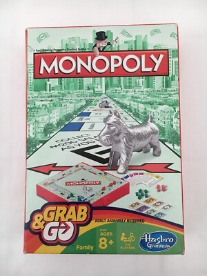 Monopoly Grab & Go Travel Sized Portable Board Game for ages 8+ NWT/NIB ...
