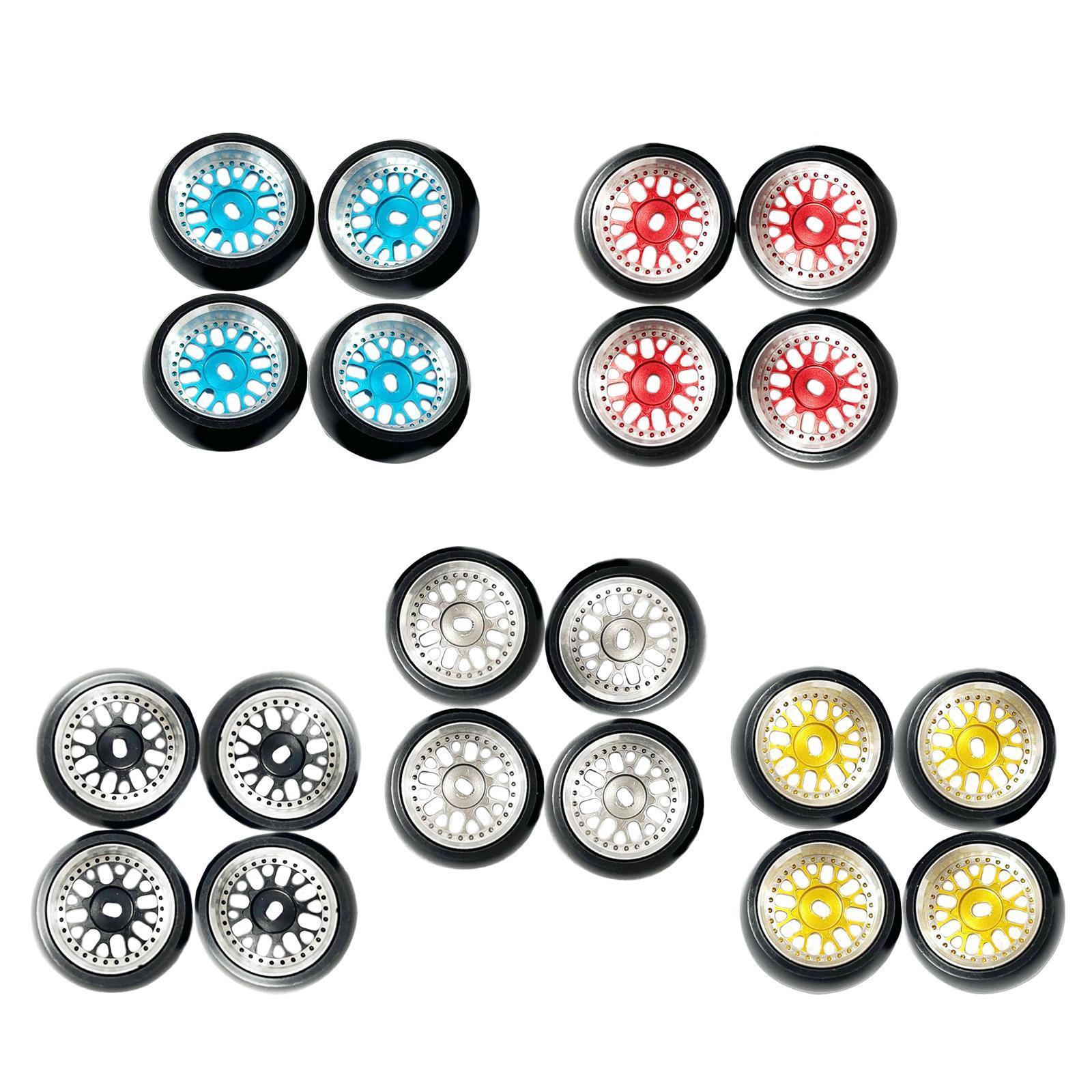 4 Pieces RC Alloy Wheel Rims and Rally Tires for 1/28 RC Rally Crawler ...