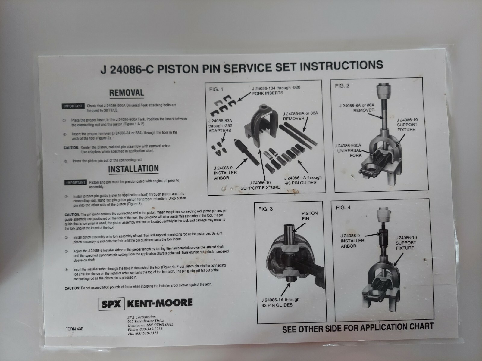 J-24086-C Kent-Moore SLIGHTLY USED Piston Pin Service Set | eBay