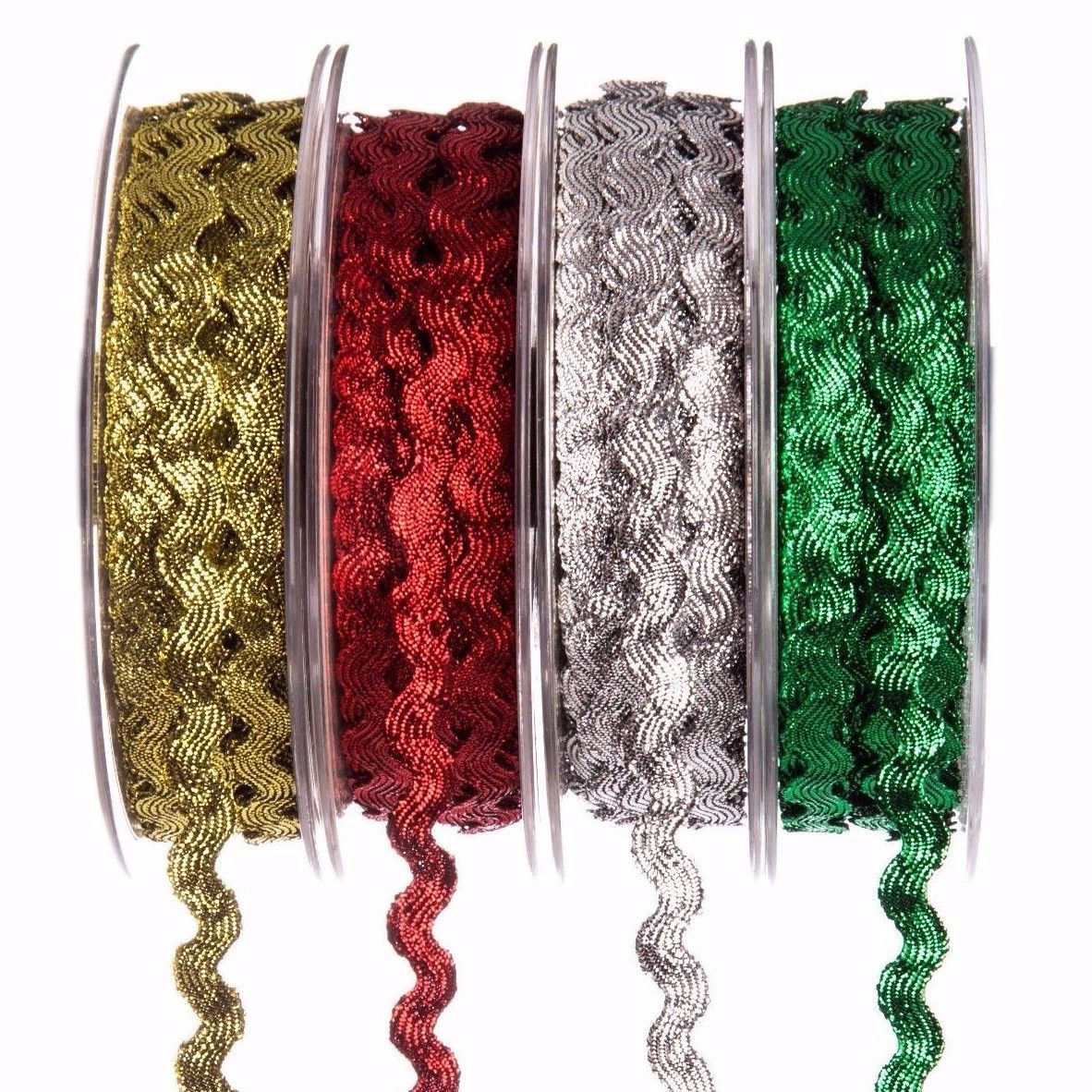 5MM RIC RAC BRAID TRIMMING, ART&CRAFTS, LUREX 20MTR REEL, GOLD/SILVER ...