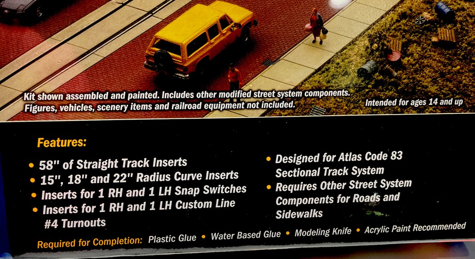 Walthers HO Scale Street Track Inserts Cornerstone Series #933-3140 NIB ...