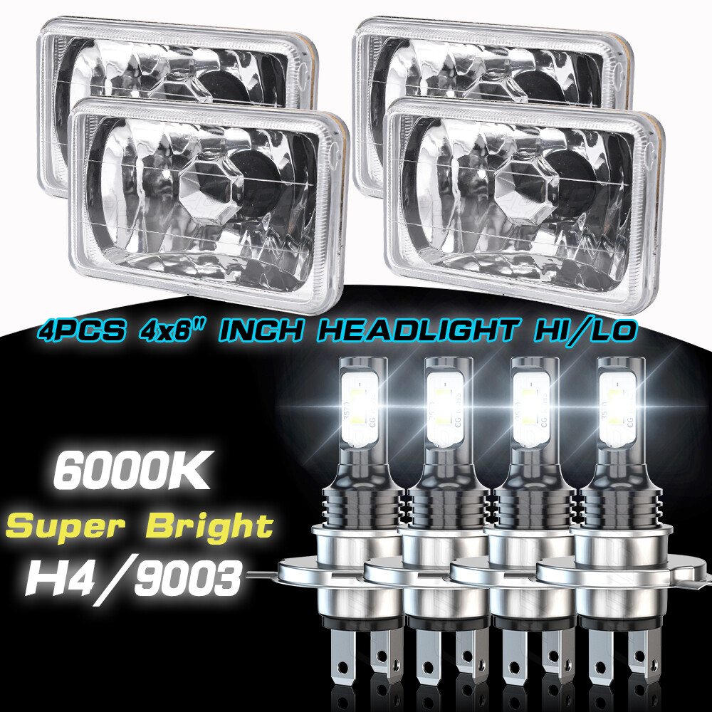 4pcs New Design Fit International 9300 Trucks 4x6 INCH LED Headlights ...