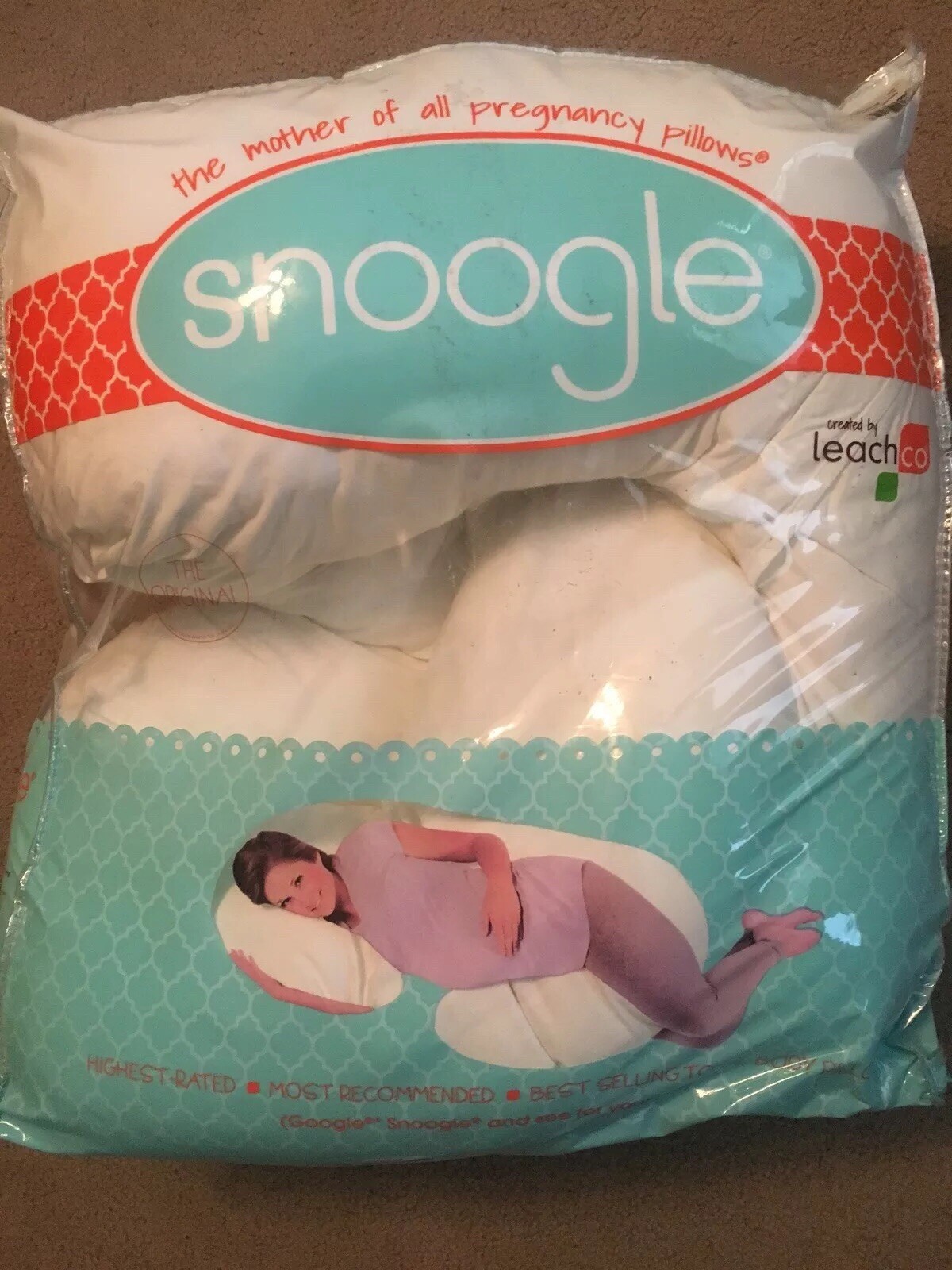Leachco Snoogle Total Body Pillow White Pregnancy Pillow 885648405628| eBay