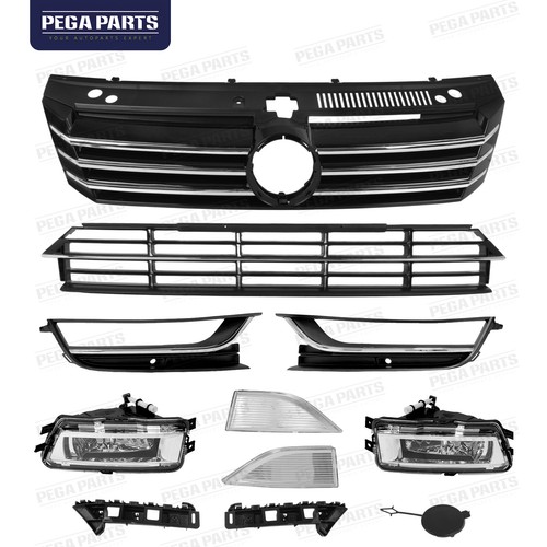 Front Bumper Upper Lower Grill Fog Light Chrome Trim Set For 2012-2015 ...