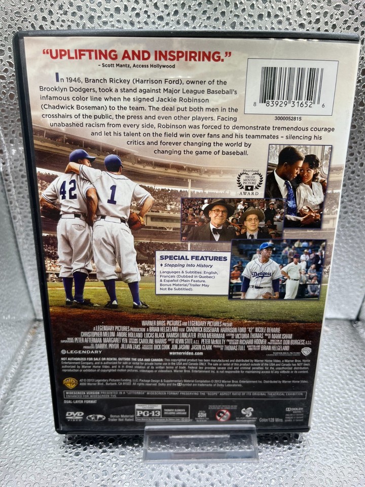 42: The Jackie Robinson Story (DVD, 2013) Chadwick Boseman Harrison ...