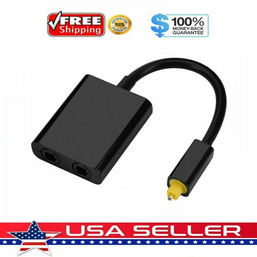 1 in 2 Out Dual Port Toslink Digital Audio Band Optical Fiber Adapter ...