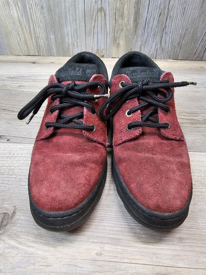 Timberland Burgundy Preowned Suede String Ups Size 6 1/2 M | eBay