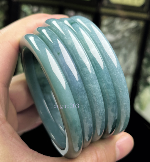 Certified Blue Water Green A JADE Jadeite Circle Bangle Bracelet 50 ...