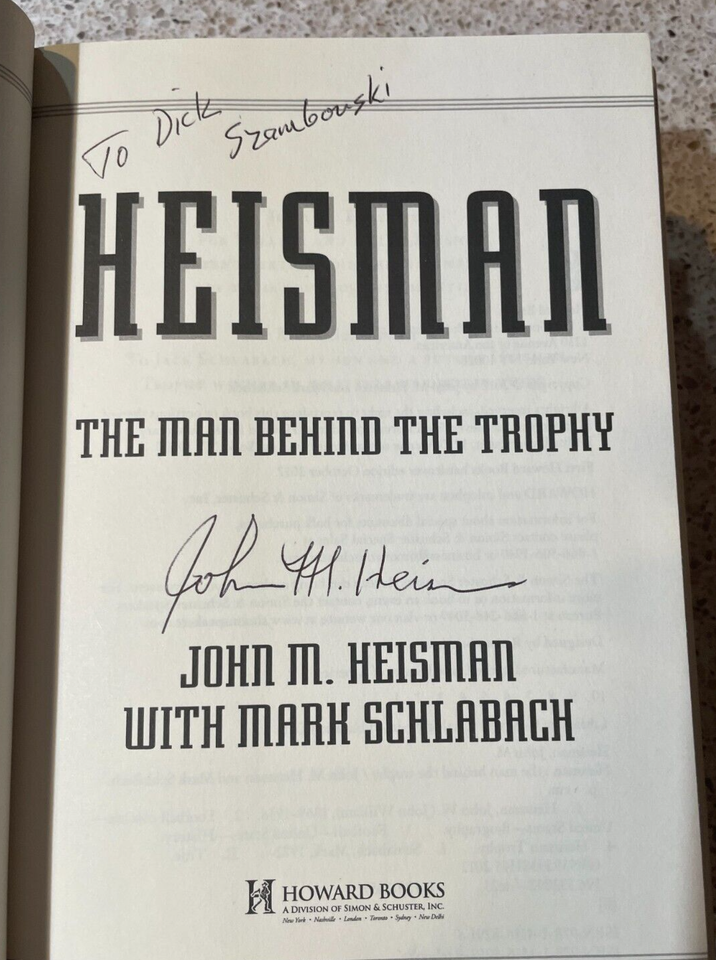 Book HEISMAN The Man Behind the Trophy John Heisman Mark Schlabach HB ...