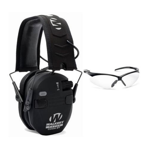 Walkers Razor Slim Electronic Quad Muff Black with Shooting Glasses ...