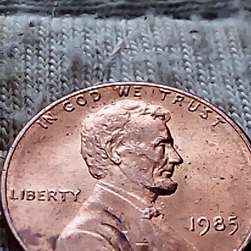 **VERY RARE *1985 Lincoln Penny,Bright RD,No Mint,"I"Crooked {LIBERTY ...