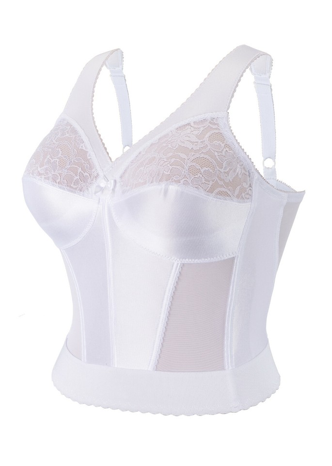 Going Fast! GLAMORISE Magic-Lift White LONG-LINE Bra Wide-Straps LAST ...