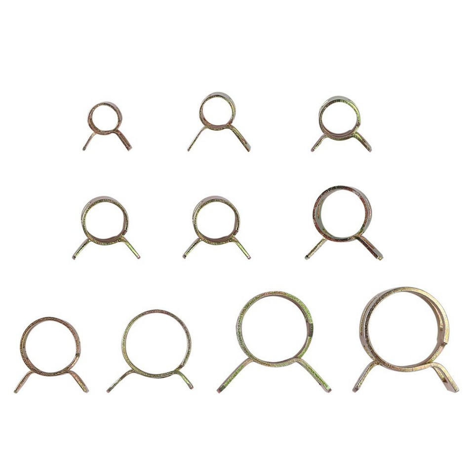100Pcs Spring Hose Clips/Clamps Fuel Air Gas Water Pipe Self Clamping ...
