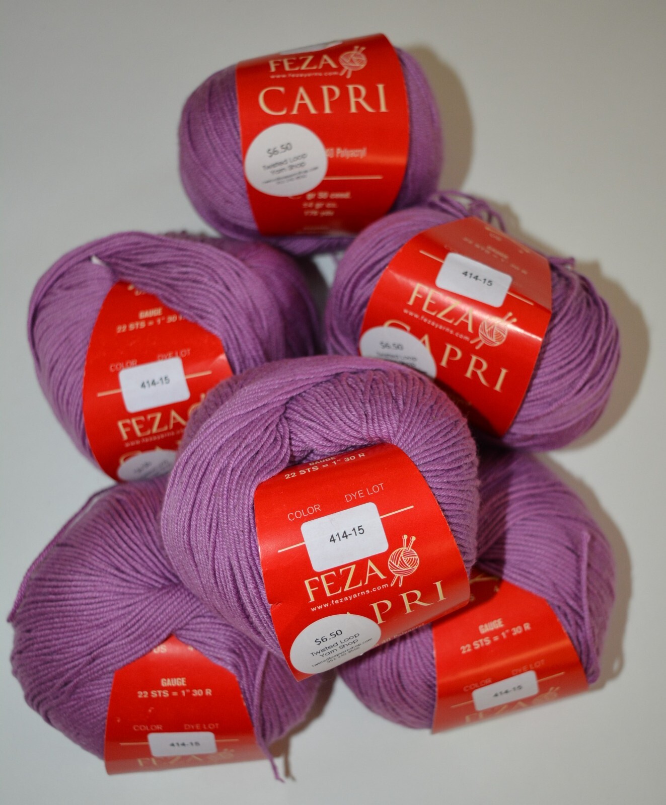 Feza Capri Yarn Sport Weight Cotton Polyacryl Purple 50g ea Lot of 6 | eBay