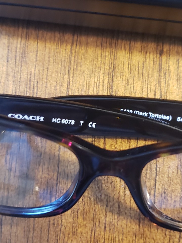 COACH HC6078 5120 Dark Tortoise Rectangle 54 mm Demo Lens Woman's ...