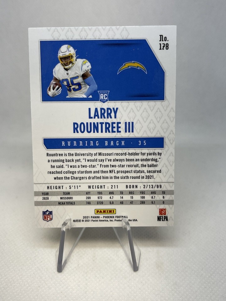 2021 Panini Phoenix Larry Rountree III Rookie Fire Burst Card RC #178 ...