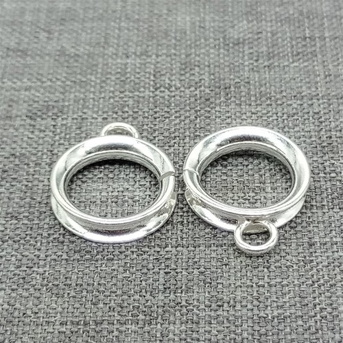 5pcs of 925 Sterling Silver Plain Bail Beads w/ Open Ring Large Hole 8 ...