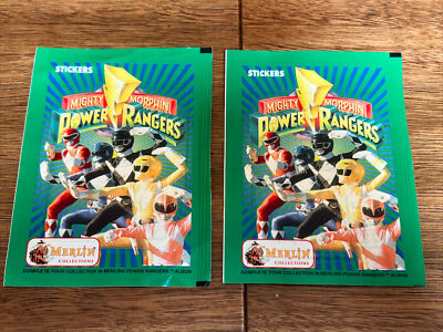 Lot of 2 Packs Mighty Morphin Power Rangers Sealed Stickers Merlin 1994 ...