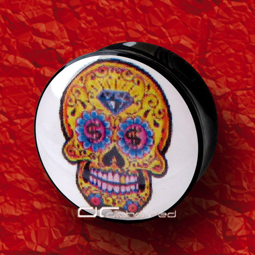 TATTOO CATRINA OHR PIERCING PLUG 8-25 mm MEXICAN SKULL 8248 | eBay.de