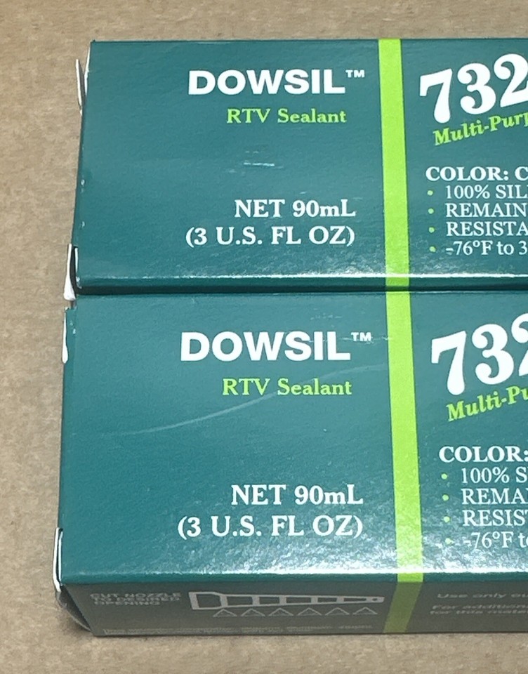 (2) BRAND NEW - DOWSIL RTV 732 Multi-Purpose Sealant - Clear - 90mL ...
