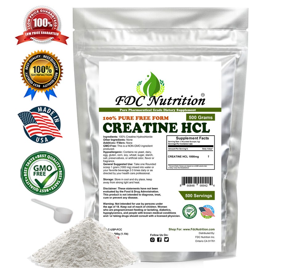 Creatine HCL Powder - Build Muscle - Kosher - ALL VARIATIONS - New Look ...