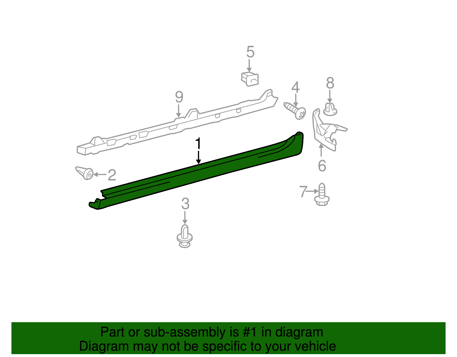 TOYOTA 7585206904 Genuine OEM Factory Original Rocker Molding for sale ...