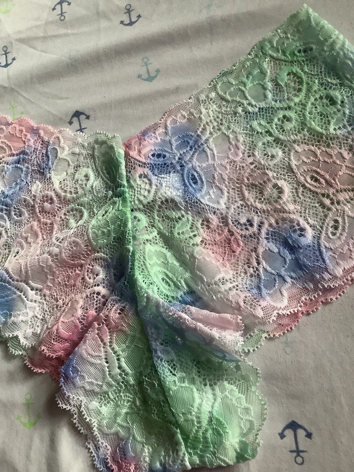 Women’s Gradient Lace Floral Cheeky Panties Multicolor Bow Accent ...