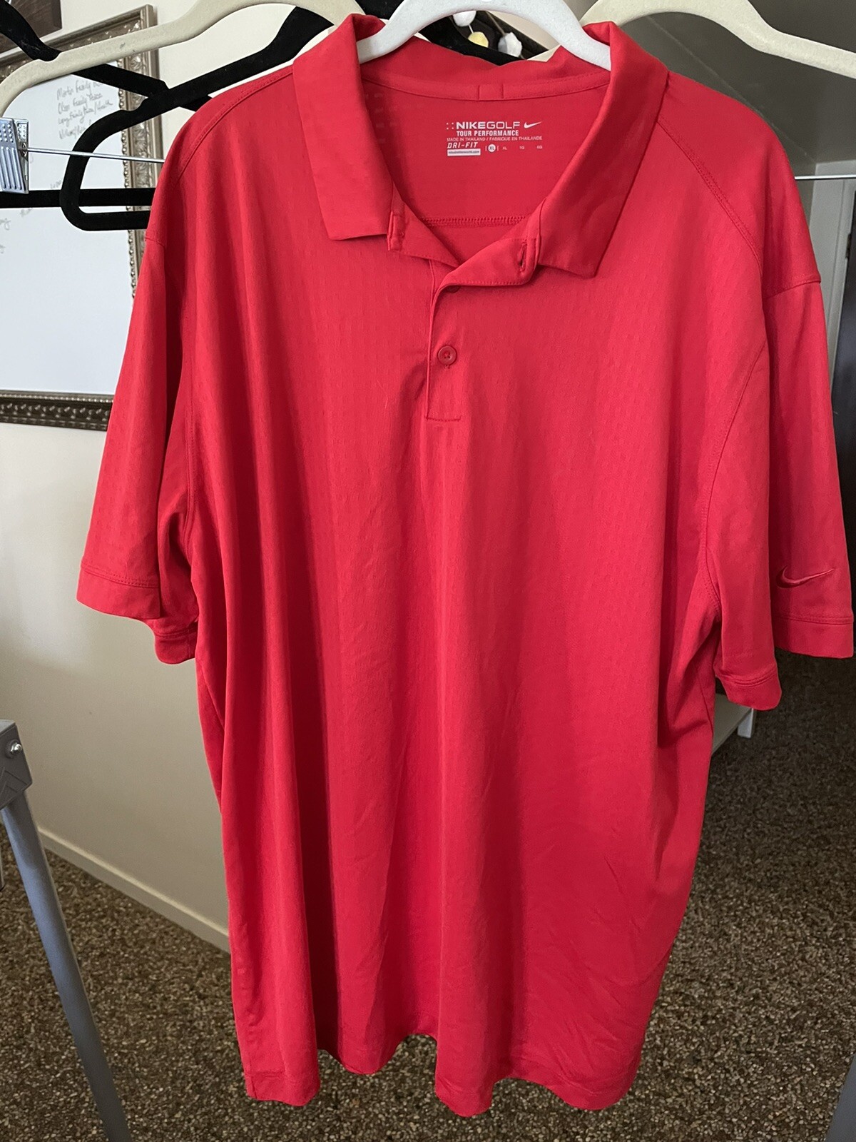 Nike Golf Dri Fit Tour Performance Red Golf Polo Shirt Size XL | eBay