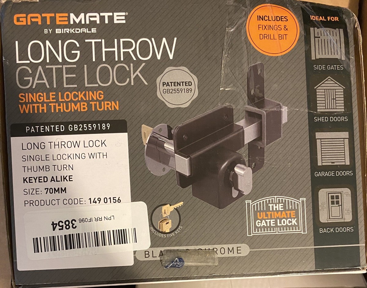 Outdoor Fence Lock GateMate Long Throw Gate Lock - 316 Stainless Steel ...