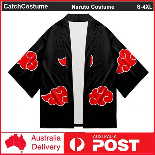 Anime Naruto Akatsuki Uchiha Sasuke Costume Robe Cape Halloween Cosplay ...
