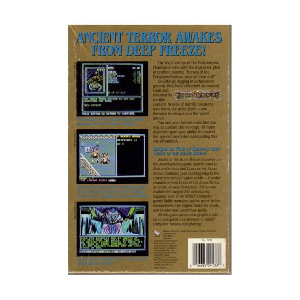 D&D Computer Game Secret of the Silver Blades (PC 5 1/4") VG/EX | eBay