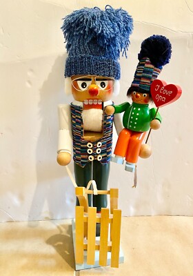 ️STEINBACH NUTCRACKER Grandpa and Grandson 👴17½"" Vintage Heirloom Wood ...