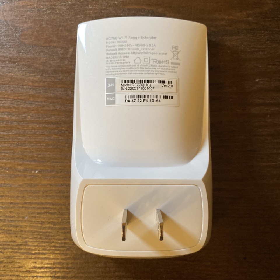 TP-Link RE220 AC750 Wireless Dual Band Wi-Fi Range Extender Repeater ...