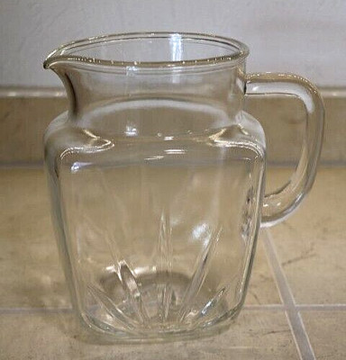 Vintage Federal Clear Glass 1950’s Star Bottom Ray Design Pitcher 7 ...