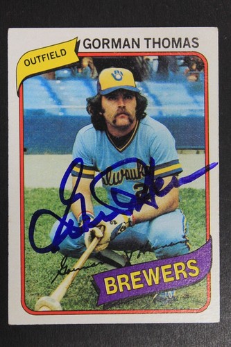 Gorman Thomas Milwaukee Brewers Autograph 1980 Topps #623 Signed ...