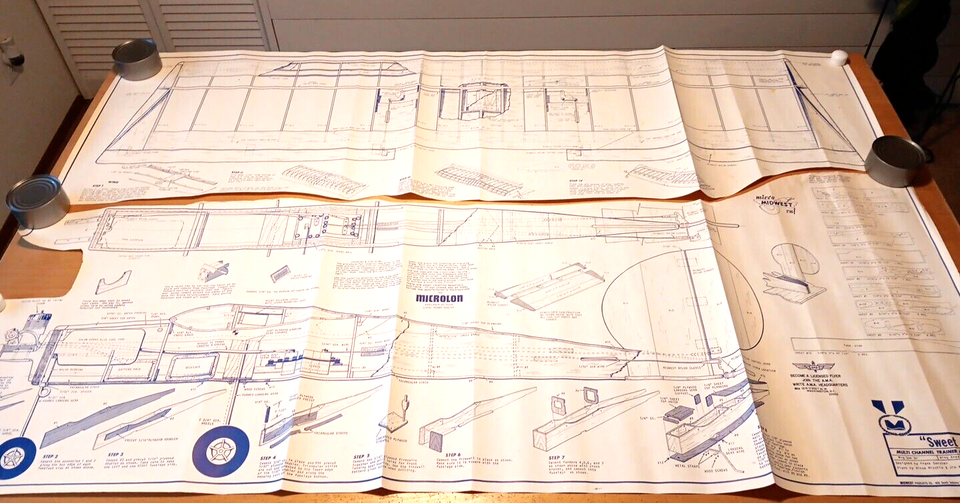 Midwest Products Sweet Stik 54 Inch Wingspan Vintage Rc Airplane PLANS ...
