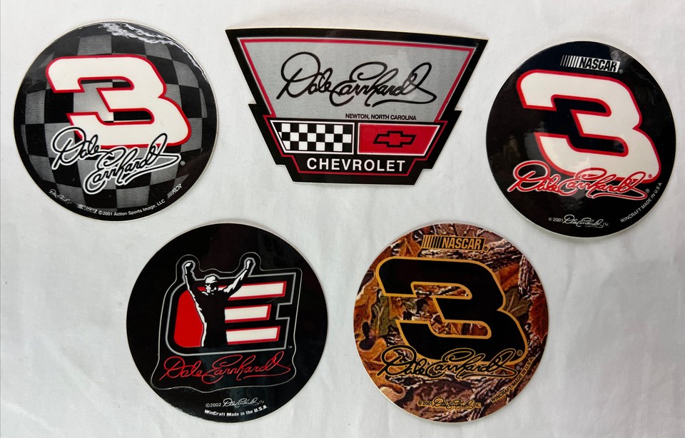 NASCAR Dale Earnhardt SR #3 Logo 3" ROUND STICKER LOT of 5 Black Camo ...