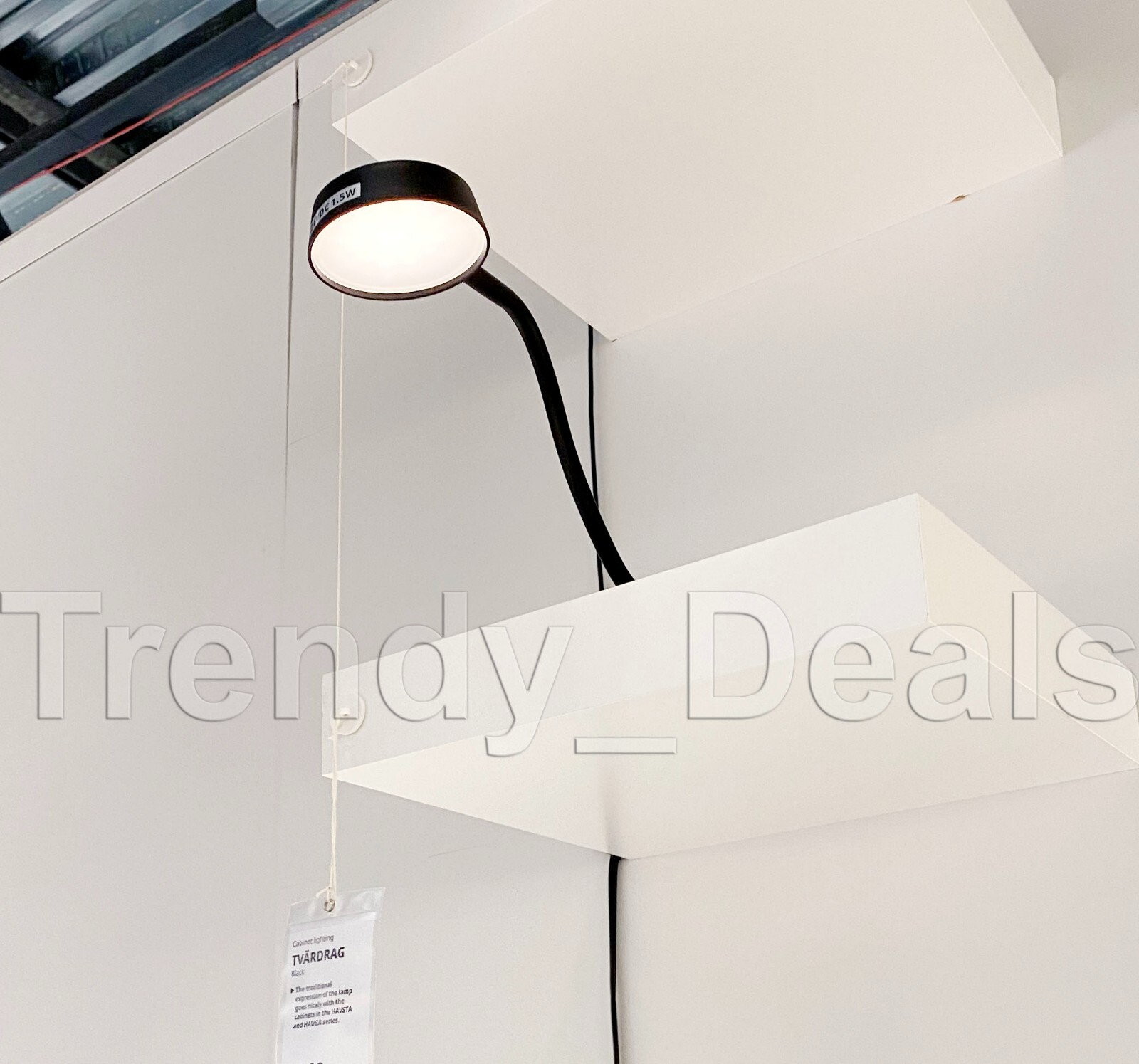 Ikea YTBERG Cabinet Lighting, LED Light Black/Dimmable 150 Lumen 14 ...