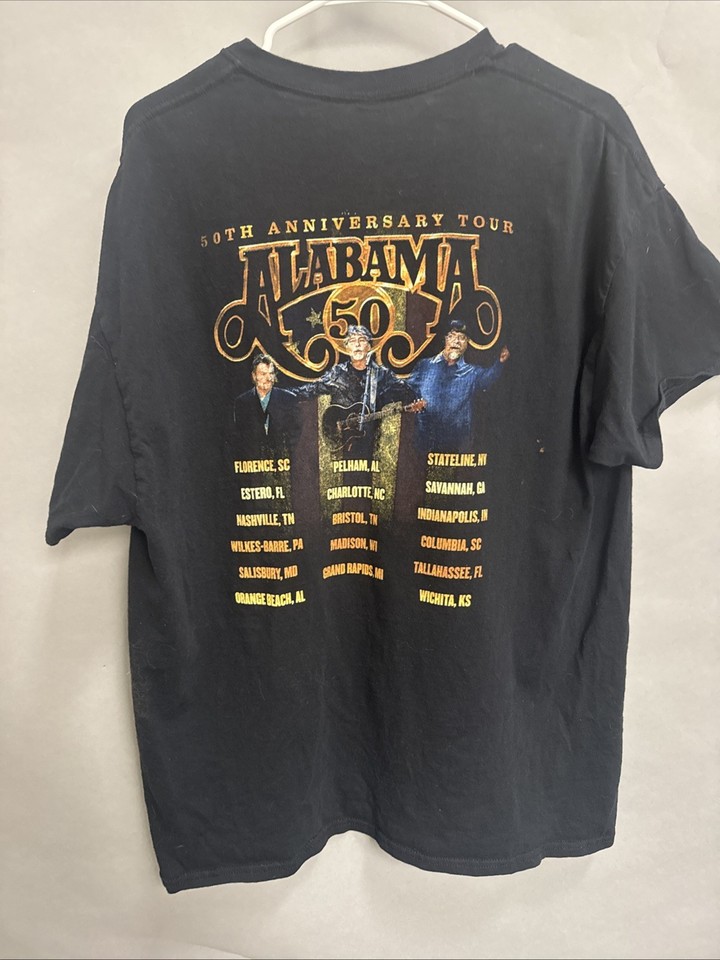 Alabama Shirt Mens Black Large 50th Anniversary Concert Tour Country ...