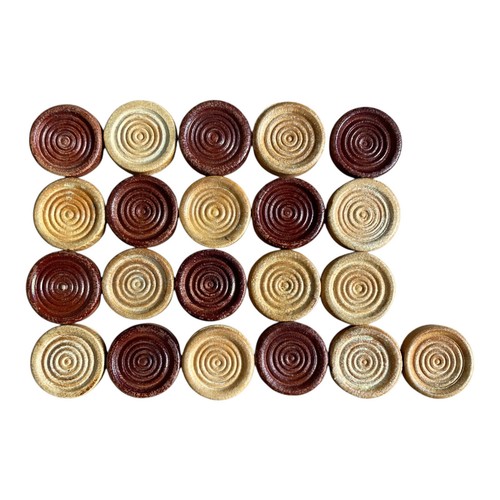 21 Checkers Pieces Only Wooden Checker Board Game Pieces 1 inch Brown ...