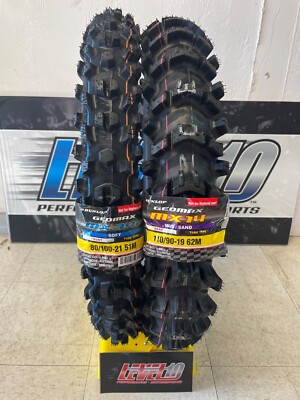 Dunlop MX34 Front 80/100-21 & MX14 Rear 100/90-19 Tire Set (SET ...