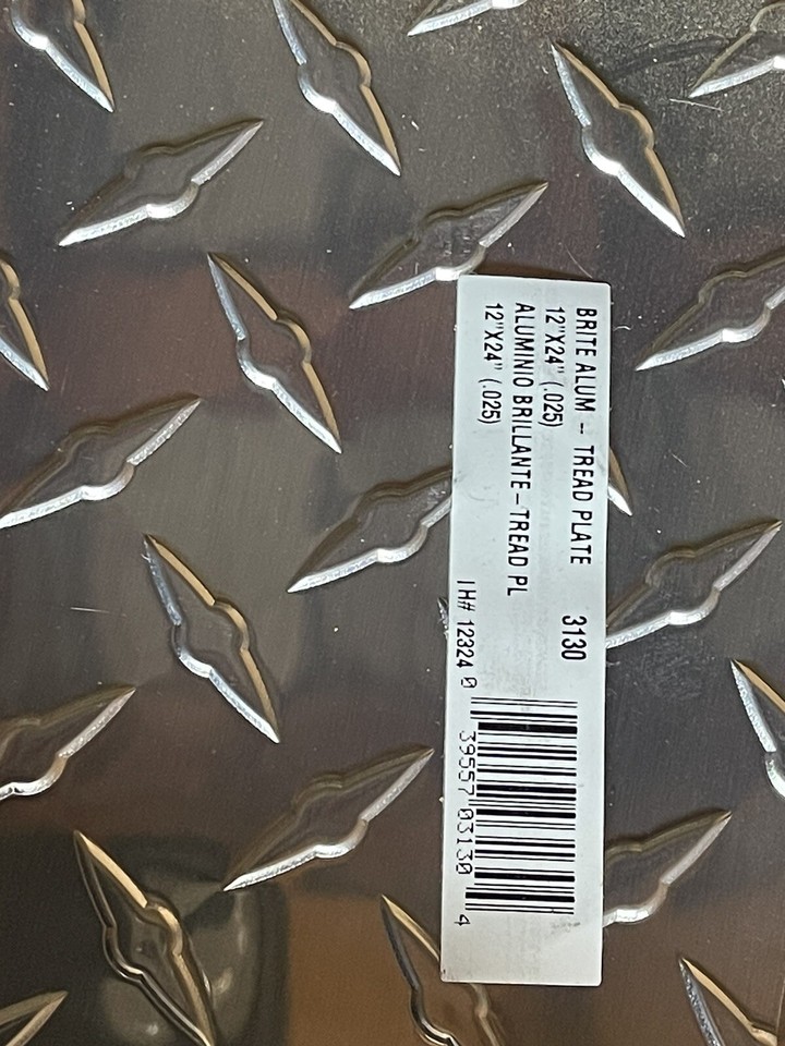 (5) Diamond Plate Tread Brite Aluminum 12" x 24" .025 Gauge Chrome ...