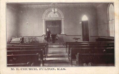 Postcard Methodist Episcopal Church Interior, Fulton, Kansas - circa ...