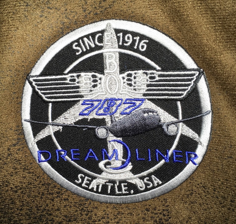 PATCH Boeing B787 Bomber Pilot Jacket sew-on or iron-on large fabric ...