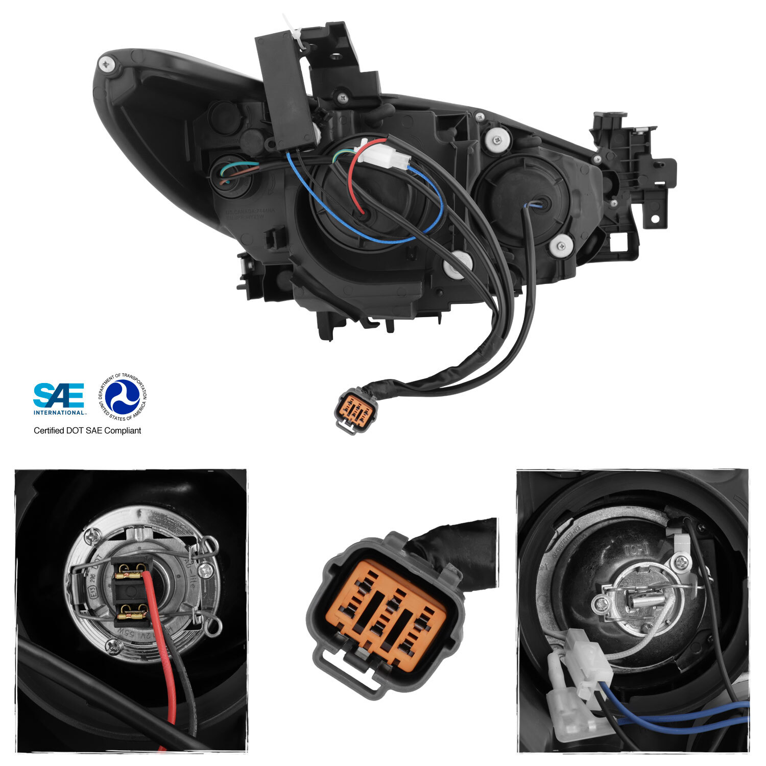 For 2014-2017 Mazda 6 Mazda6 LED DRL Light Tube Projector Headlights ...