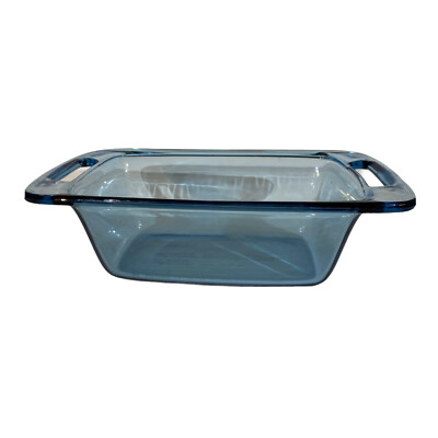Deep Cobalt Blue Pyrex Glass Loaf Pan Dish 1.5QT Made in USA Handles ...
